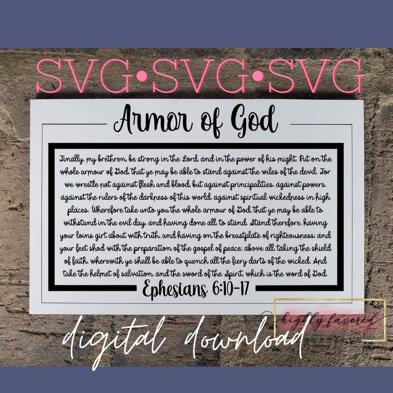 The Armor of God Sign SVG - Etsy