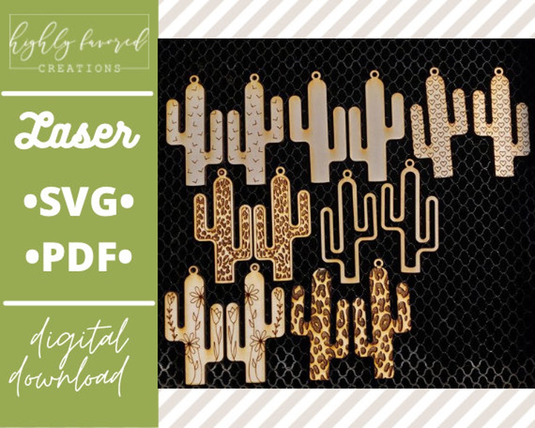 Cacti Earring SVG Bundle - Etsy