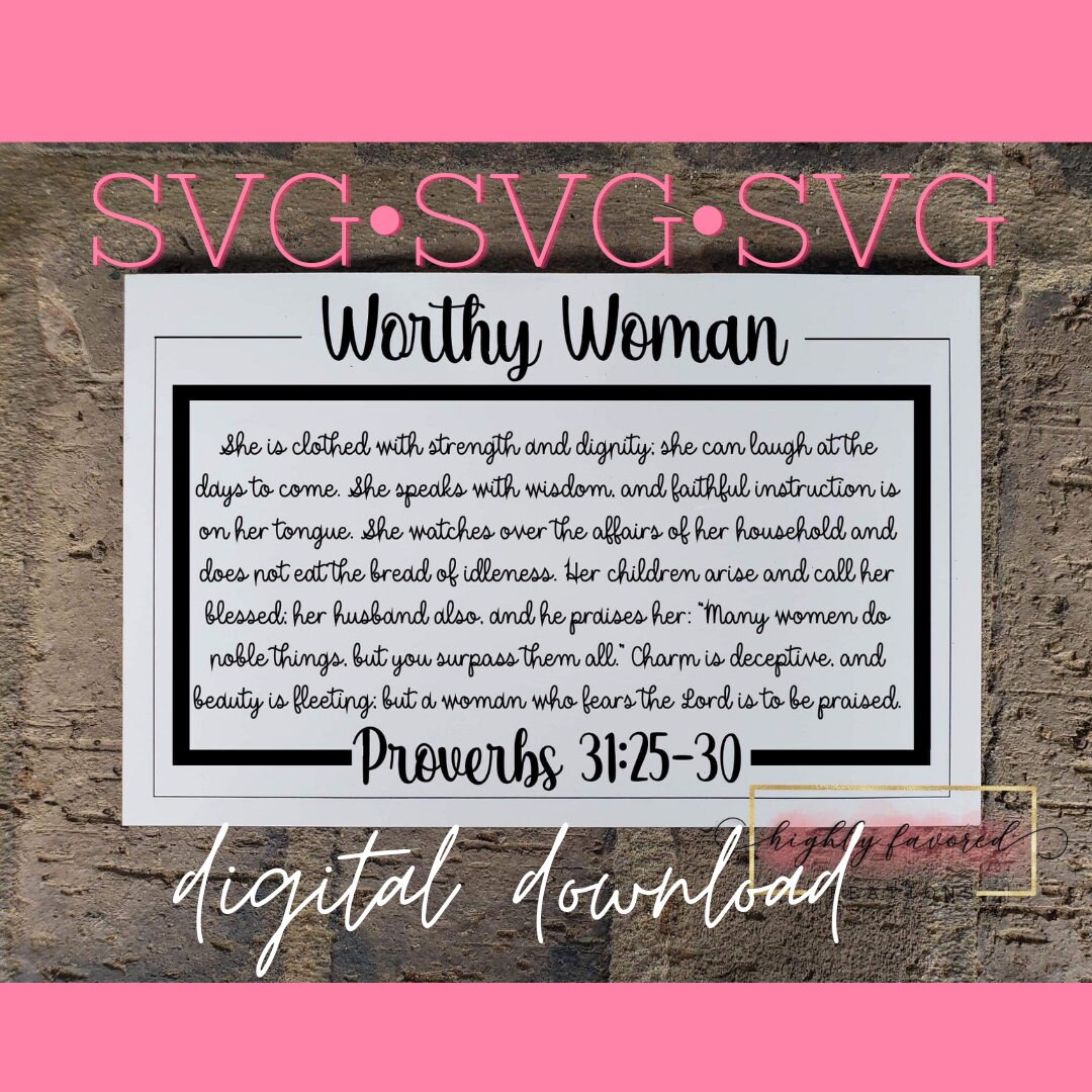 Worthy Woman Sign SVG - Etsy