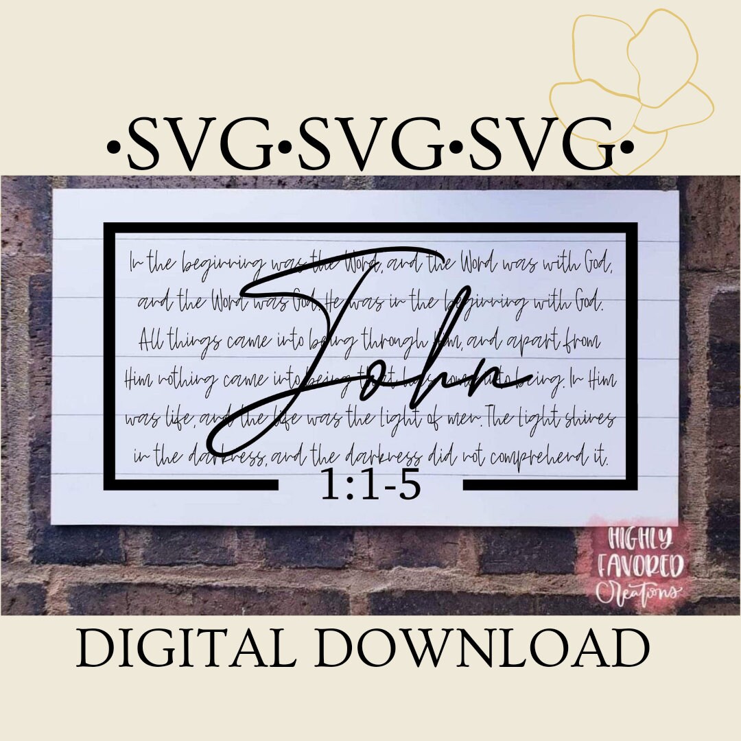 John 1:1-5 Sign SVG - Etsy
