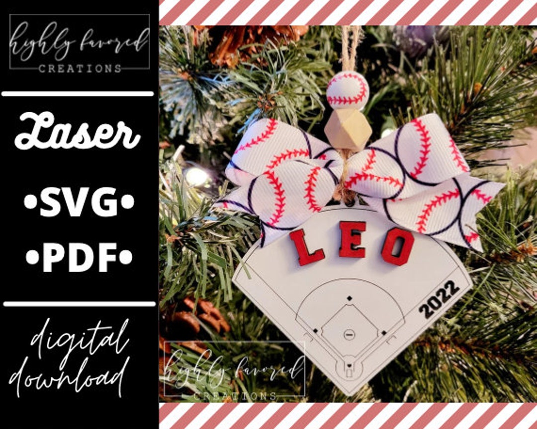 Baseball Christmas Ornament SVG - Laser Ready Cut File - Christmas Cut ...