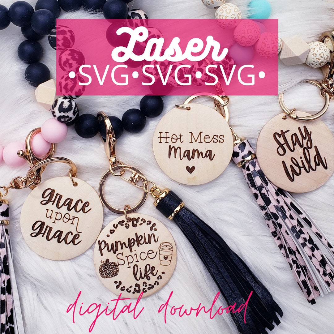 Keychain SVG Bundle - Laser Ready Cut File - Glowforge SVG - Glowforge ...