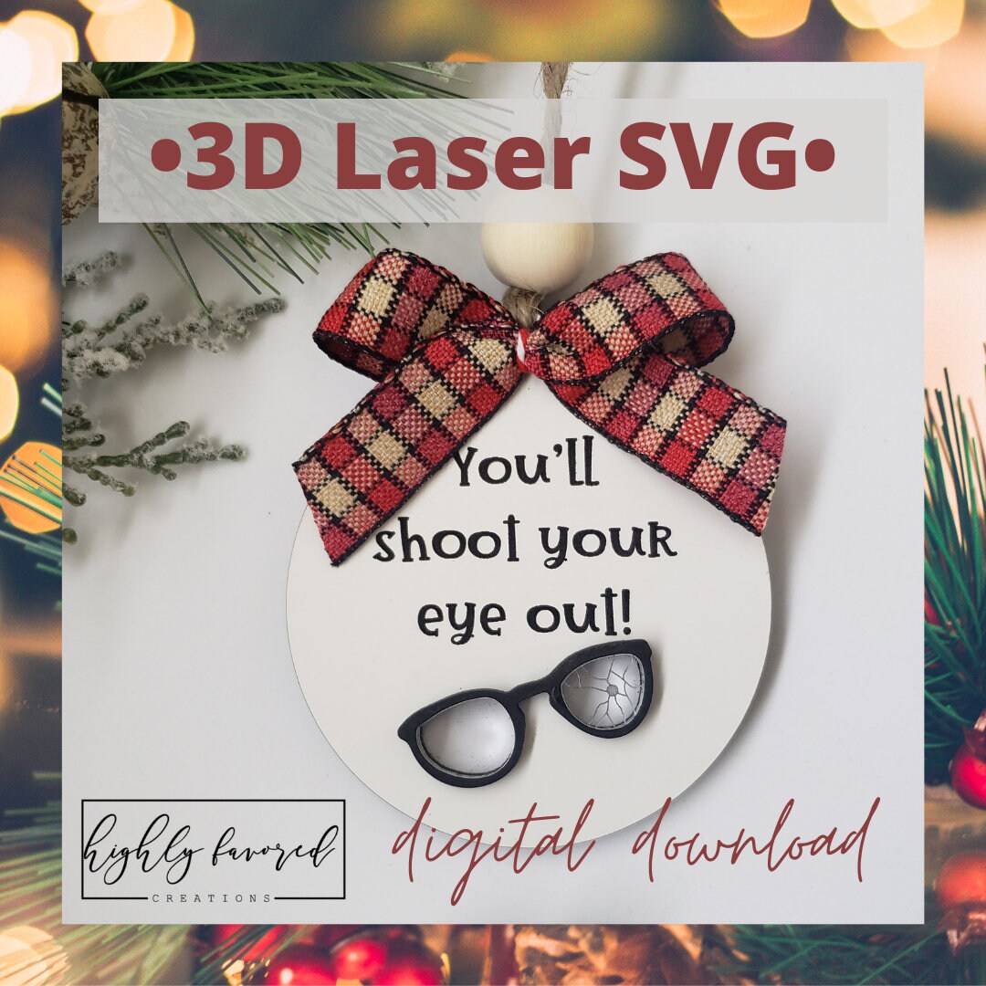 3D Glasses Ornament SVG - Laser Ready Cut File - Etsy