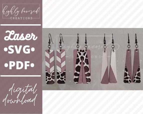 Cow Print Earring SVG Bundle - Etsy