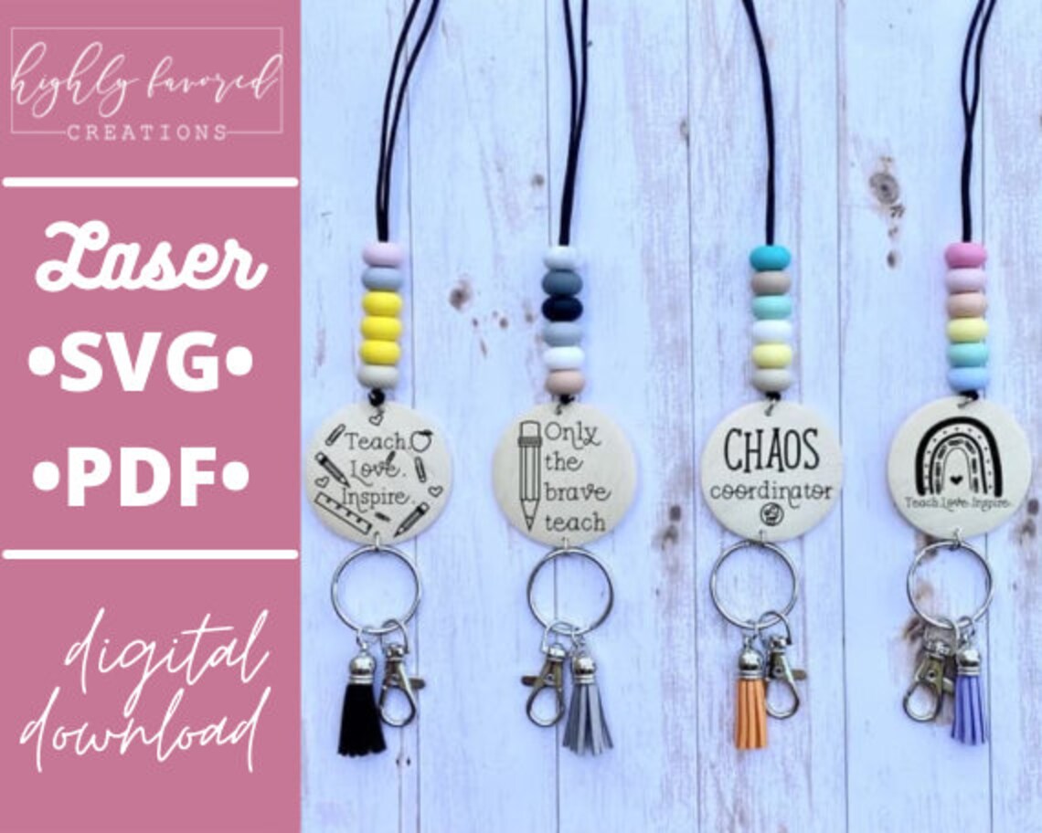 Teacher Lanyard SVG Bundle - Etsy