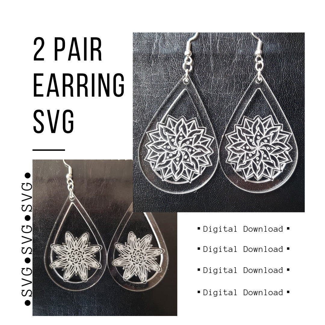 Tear Drop Earring SVG - Etsy