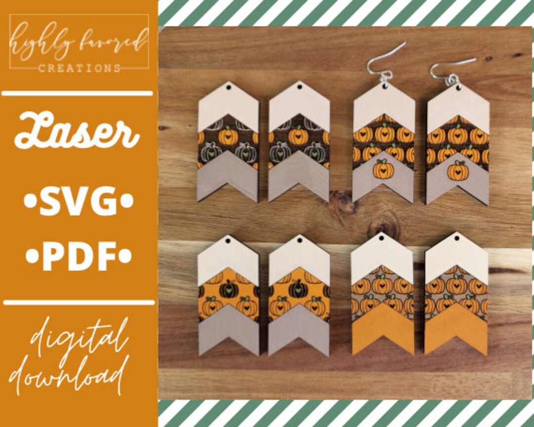 Autumn Dangle Earring SVG - Laser Ready Cut File - Fall Earring SVG ...