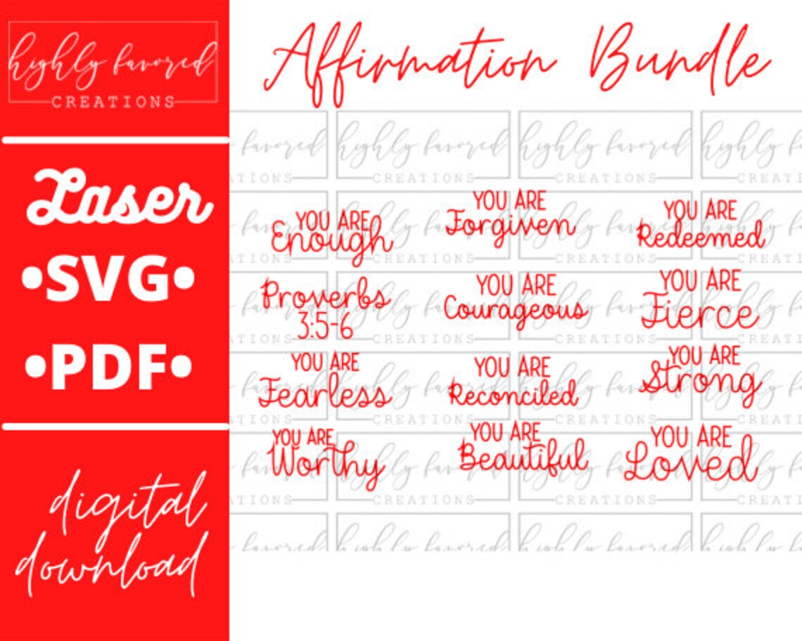 Affirmation SVG Bundle - Etsy