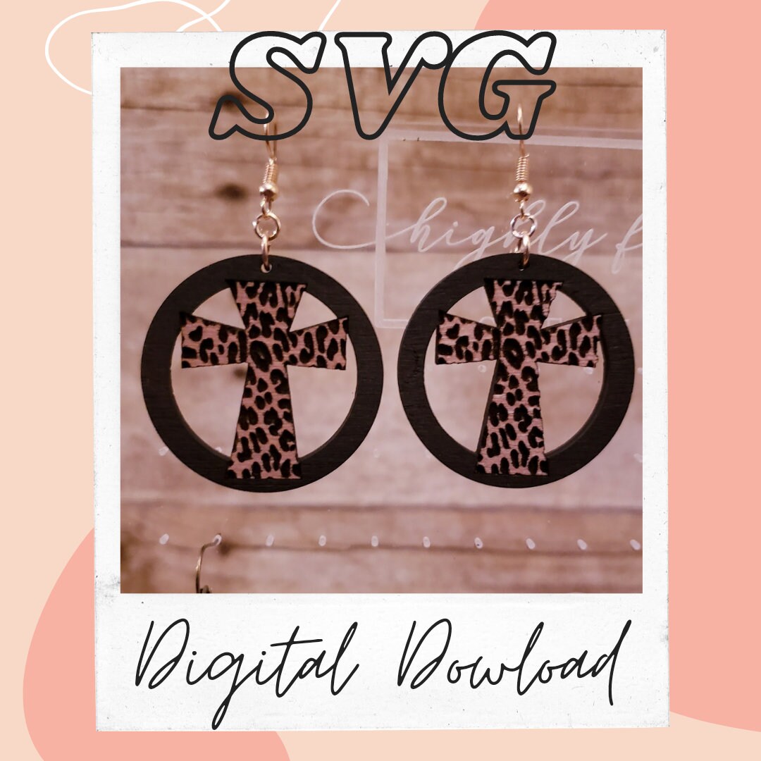 Cross Earring SVG - Etsy