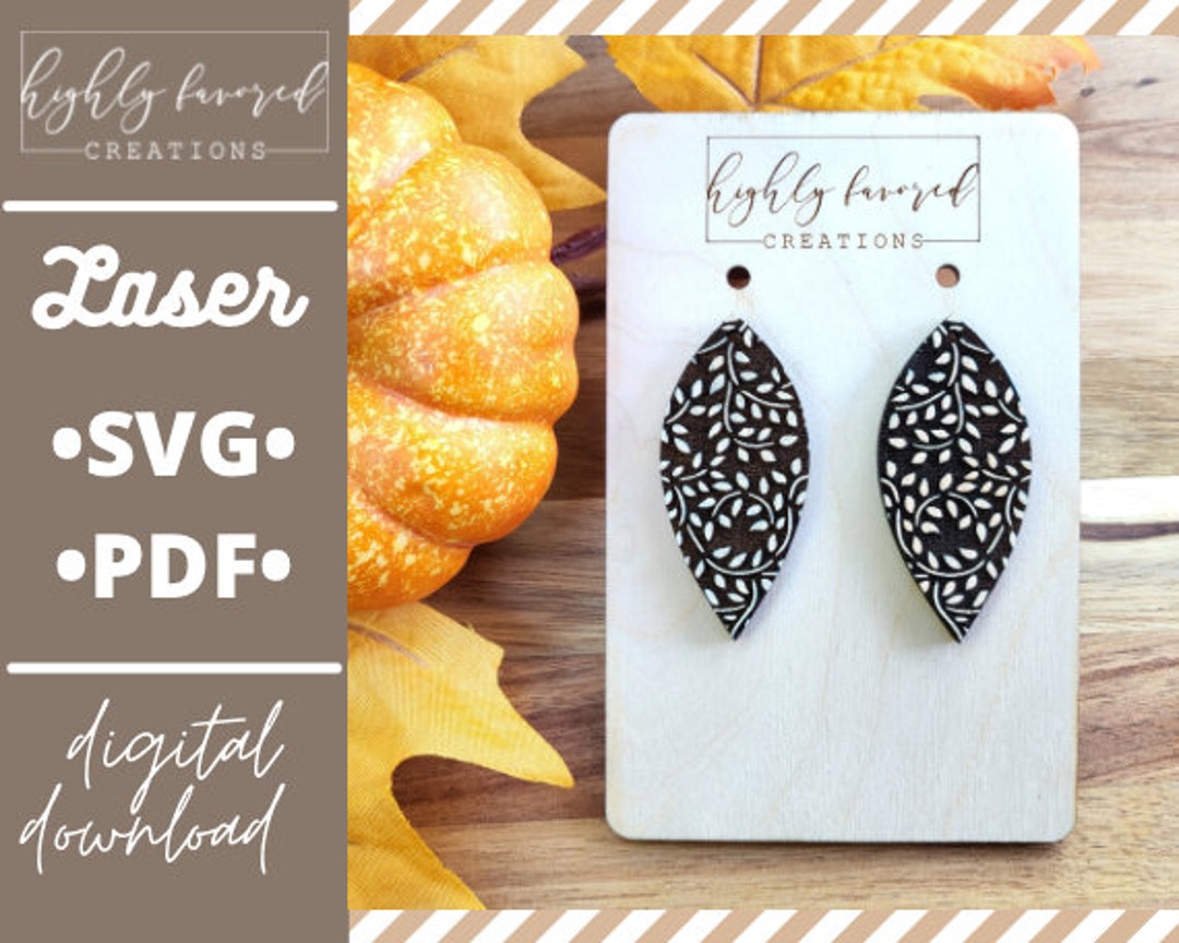 Fall Vine Earring SVG Set - Autumn SVG - Laser Ready Cut File - Etsy