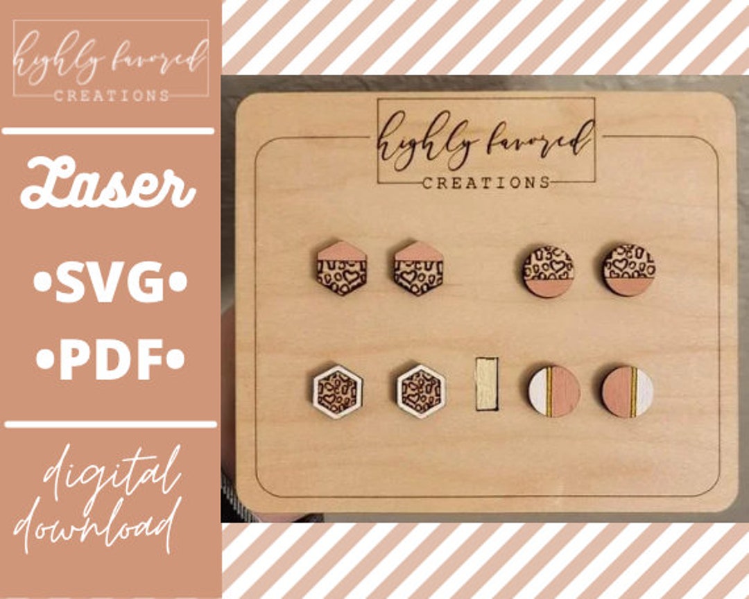 Leopard Print Stud SVG Set - Laser Ready Cut File - Earring SVG Set - Etsy