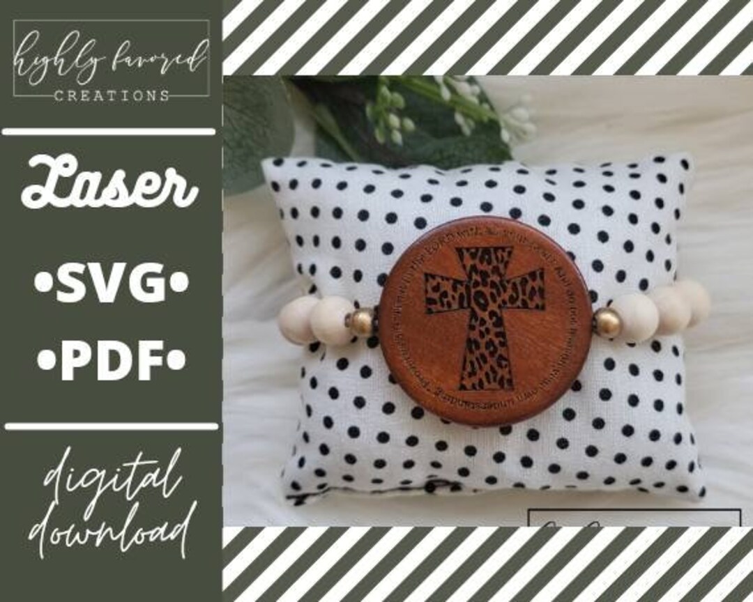 Leopard Print Cross With Scripture SVG Bundle - Laser Ready Cut File ...