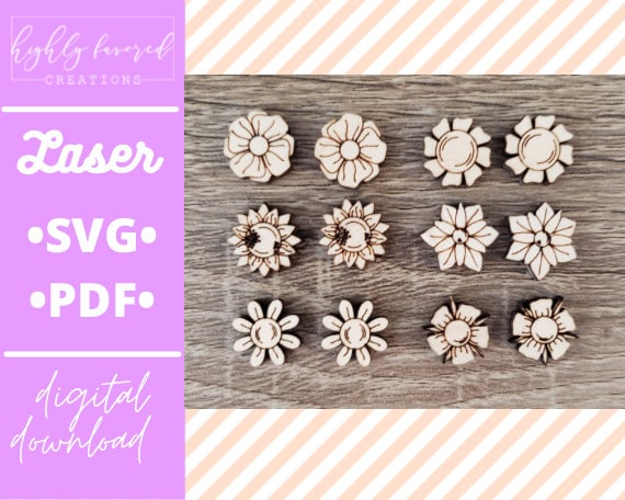 Flower Stud Earring SVG Bundle - Etsy