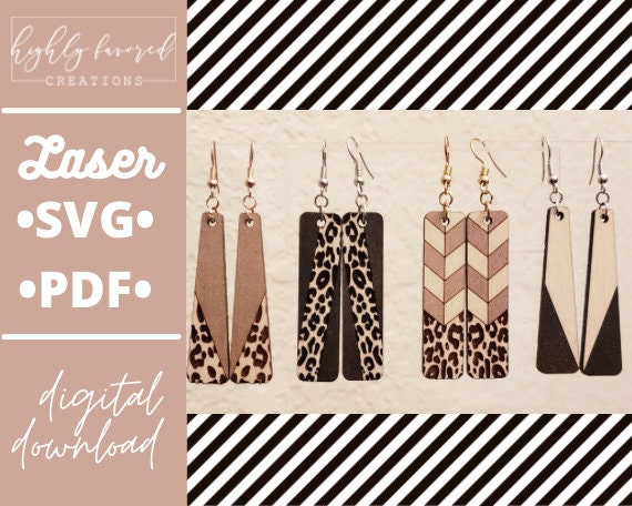 Half Leopard Rectangle Earring SVG Bundle - Etsy