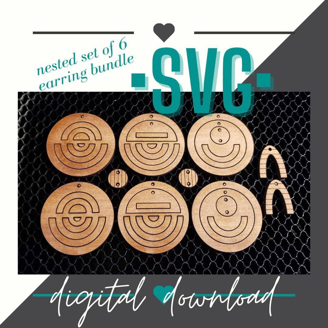 Nested Earring SVG Bundle - Etsy