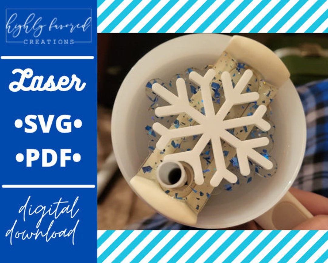 Snowflake Cup Topper SVG - Etsy
