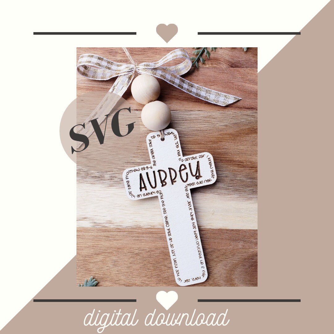 Easter Cross Tag SVG - Etsy