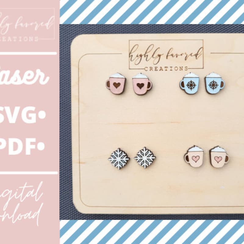 Stud Earrings Svg - Etsy