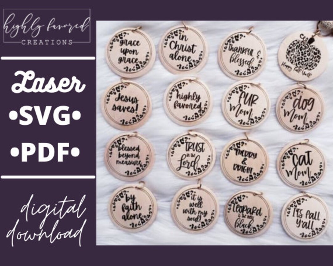 Keychain Laser SVG Bundle - Etsy