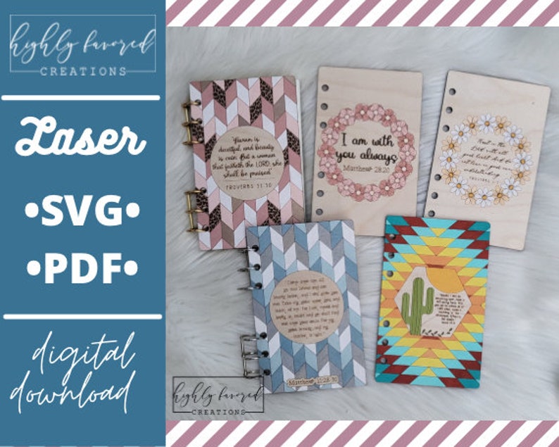 Notebook Cover SVG Bundle Blank & With Scripture - Etsy