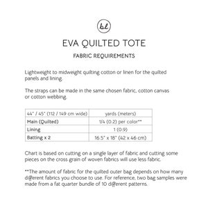 Eva Quilted Tote | Sewing Pattern, PDF Sewing Pattern, Patchwork Tote ...