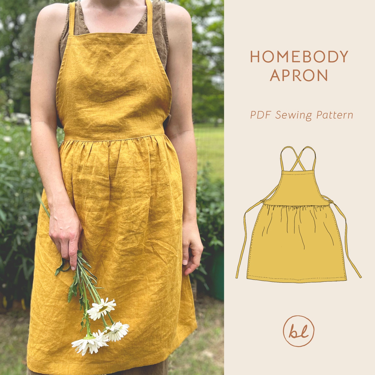 Homebody Apron | Sewing Pattern, PDF Sewing Pattern, Apron Pattern ...
