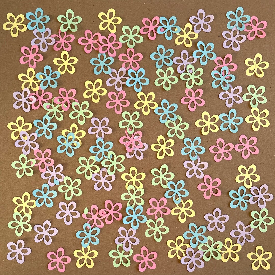 100 - 1 Inch Flowers - Loopy - Floral - Garden - Spring - Pastels ...