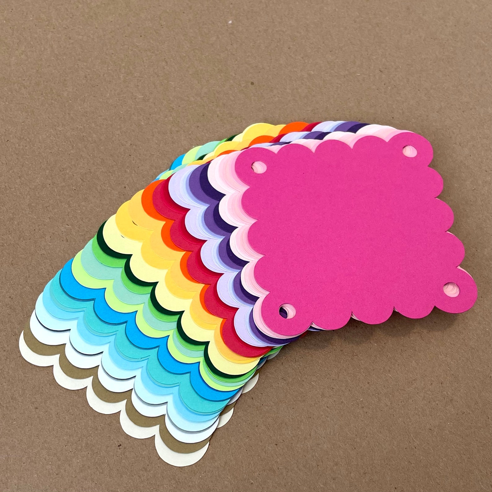 50 3 Scalloped Square Die Cut Fancy Edge Assorted Colors - Etsy