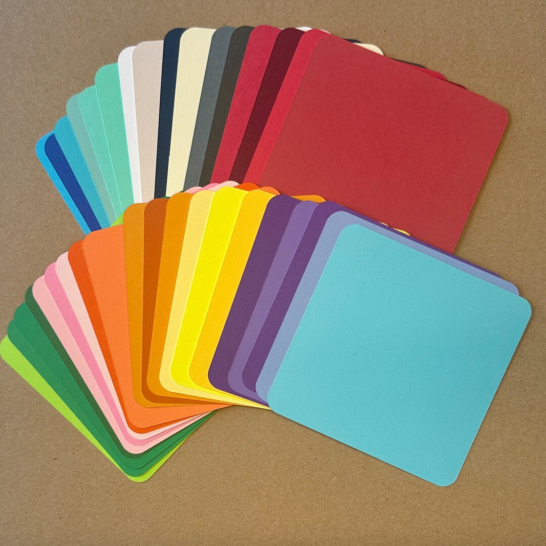 36 - 3” Square Die Cut Assorted Solid Colors Set 556 - Etsy