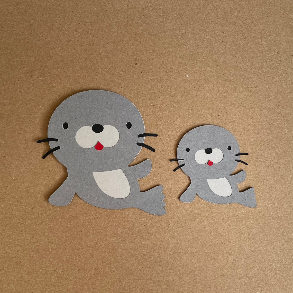 6 Seal Die Cuts Choose Your Size 2 or 3 Tall Gray | Etsy