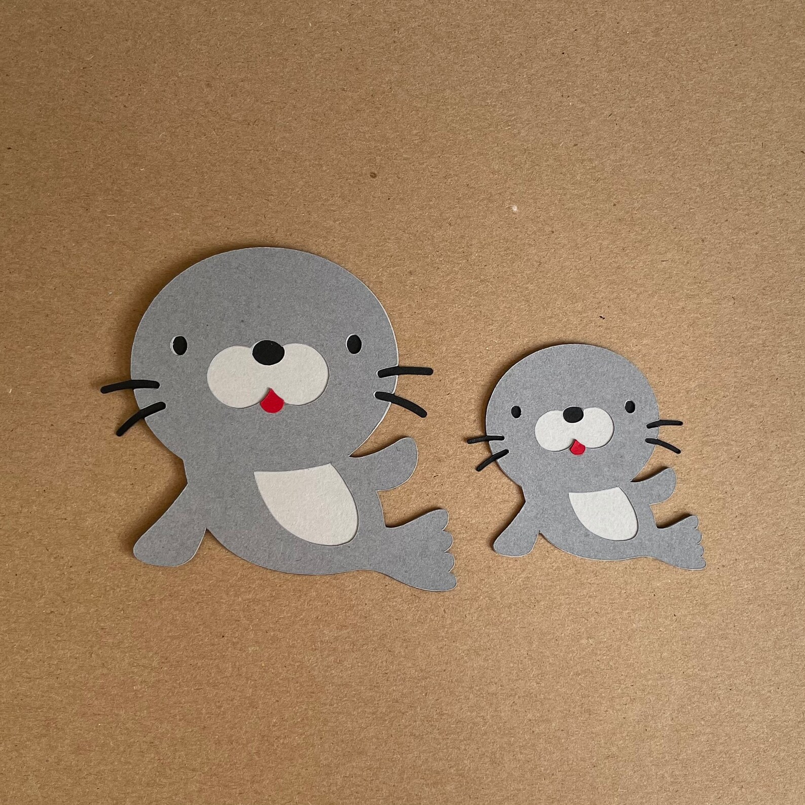 6 Seal Die Cuts - Choose Your Size - 2” or 3” Tall - Gray - Black - Sea ...