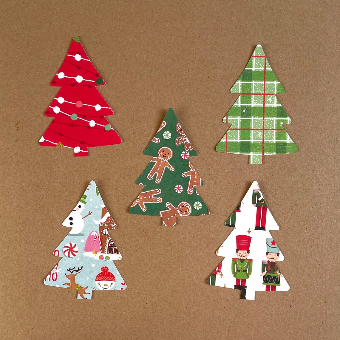 30 - 3.5 X 2.4" Christmas Tree Die Cut - Christmas Cardstock - Holiday ...