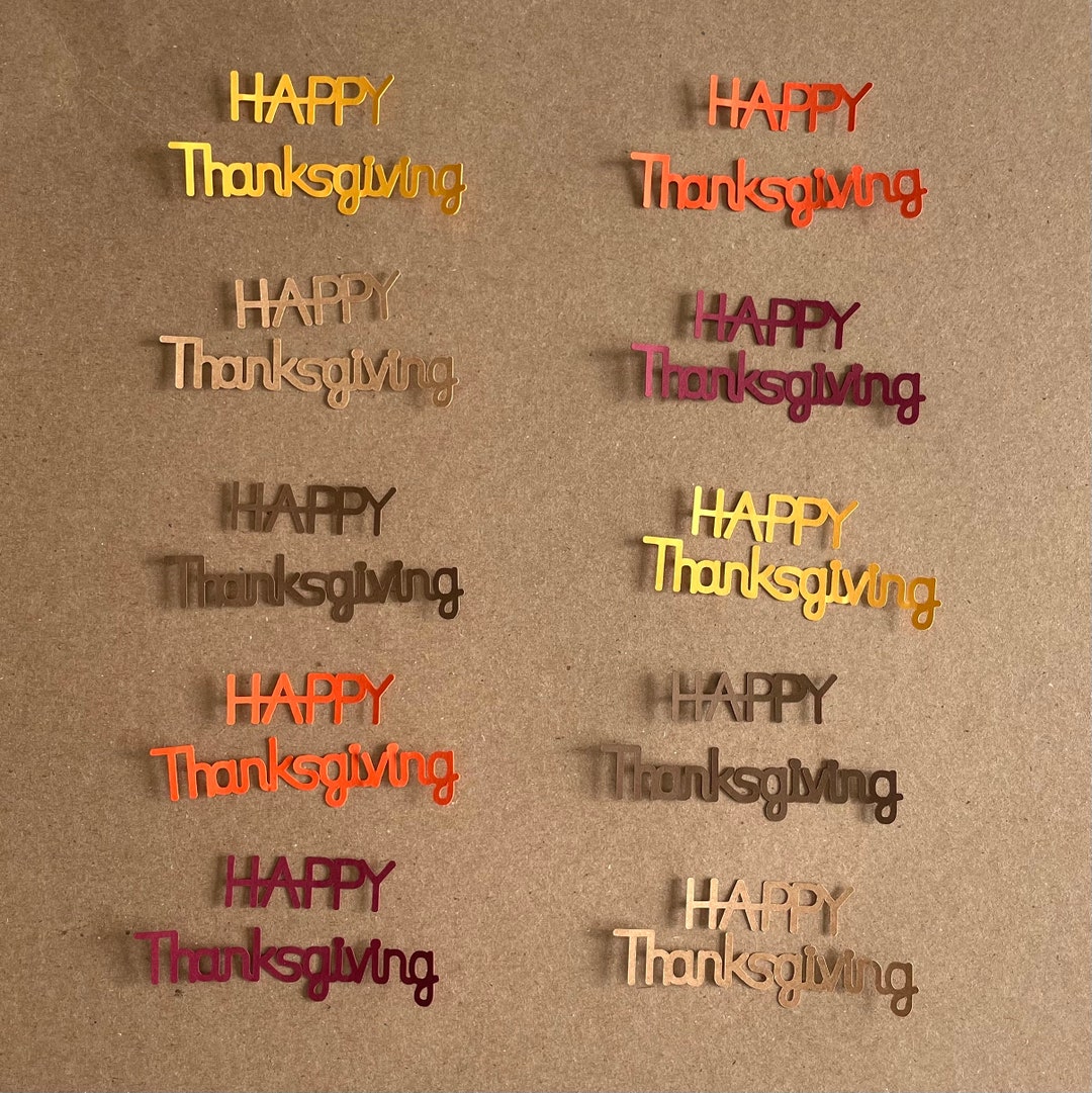 10 Happy Thanksgiving Die Cuts - Fall Colors - Paper Crafts - Party ...