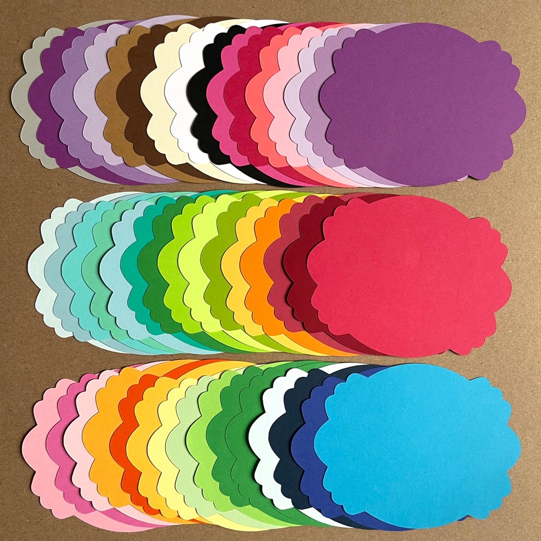 44 - 3.5" X 4.5" - Decorative Oval Die Cuts - Shape - Cardstock - Paper ...
