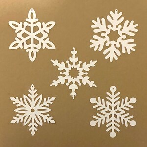 Snowflake Die Cuts - Choose Your Size - Add a Hole for Hanging ...