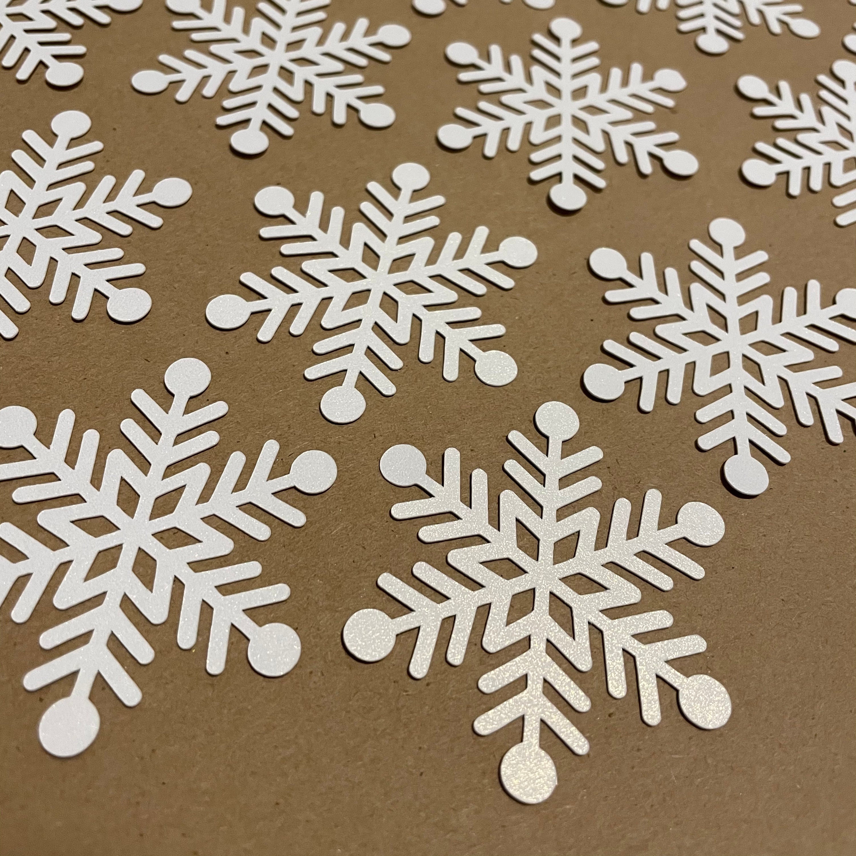15 Snowflakes White Shimmer Cardstock Choose Your Size - Etsy