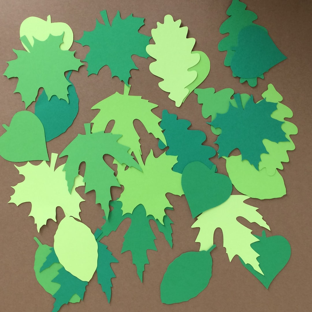 25 Leaf Die Cuts for Paper Crafts Embellishments - Shades of Green ...