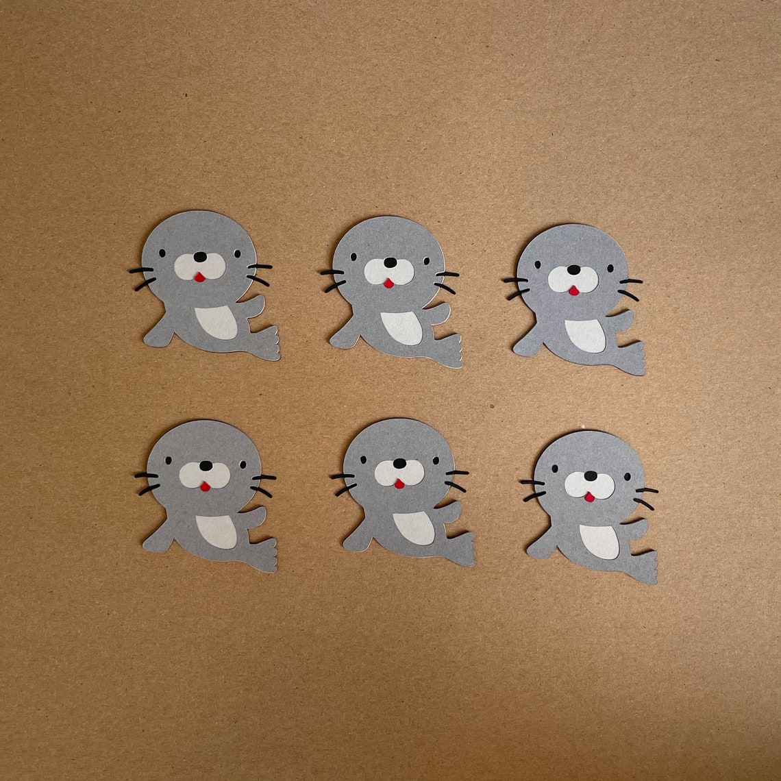 6 Seal Die Cuts Choose Your Size 2 or 3 Tall Gray | Etsy