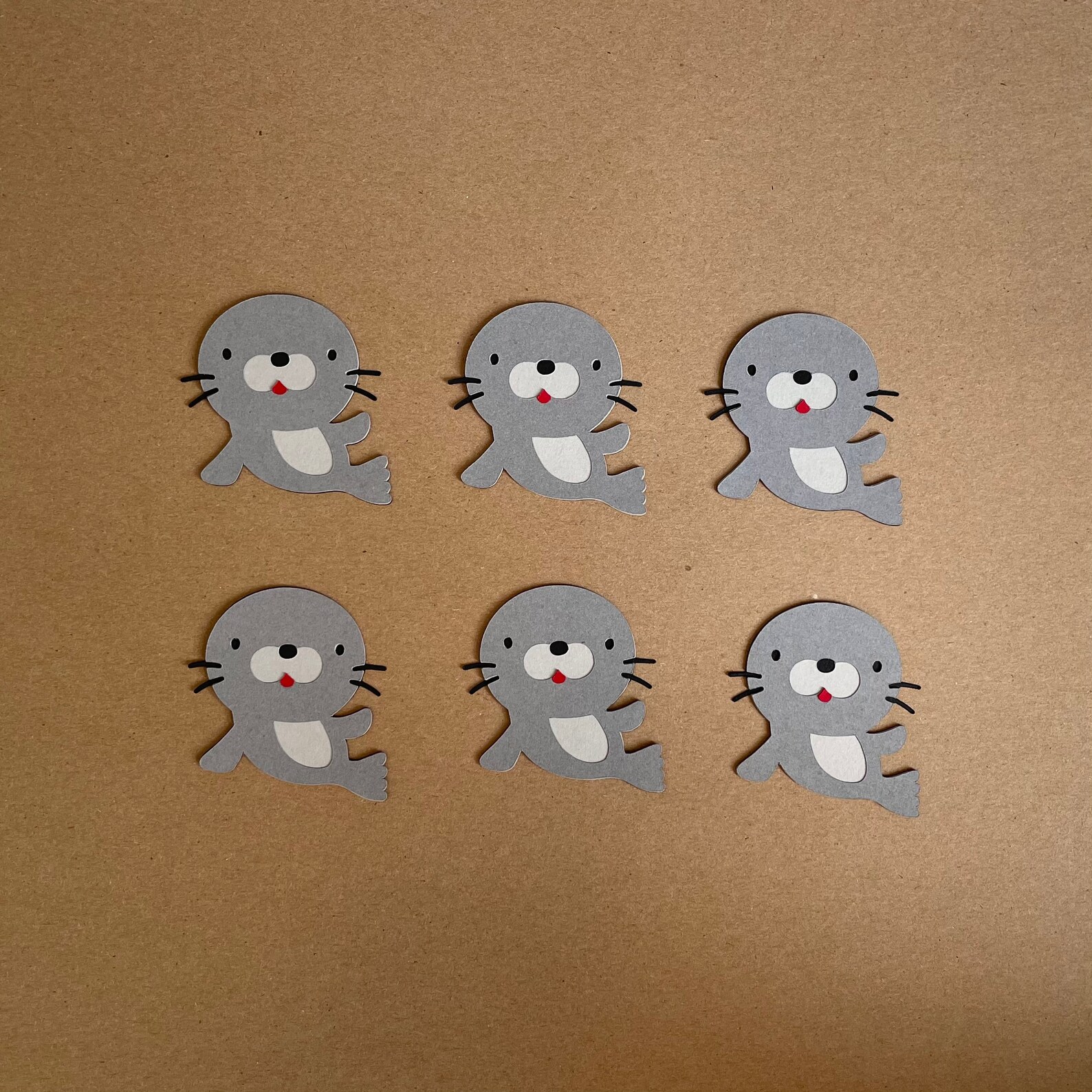 6 Seal Die Cuts Choose Your Size 2 or 3 Tall Gray - Etsy