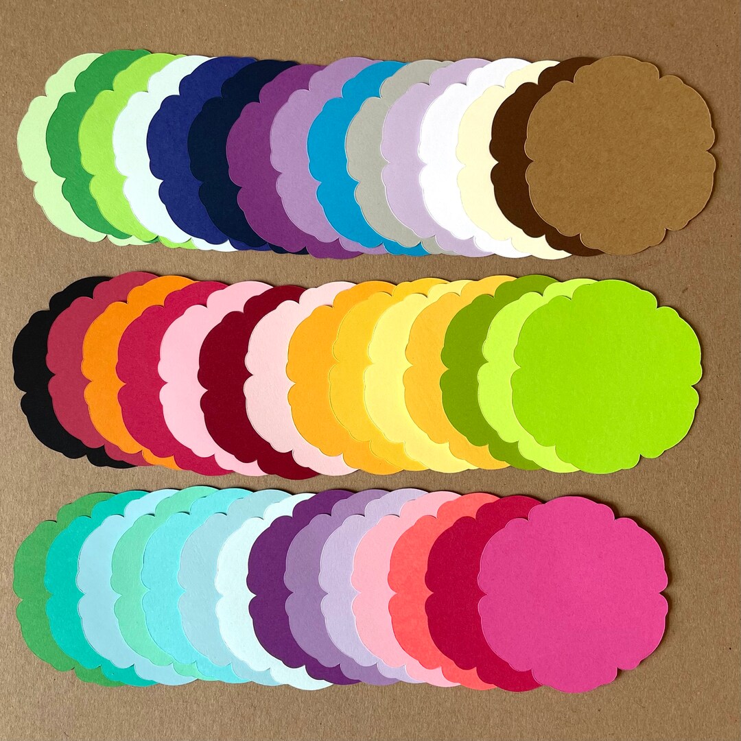 40 - 3” Decorative Circle Die Cuts - Curves - Edges - Round - Circular ...