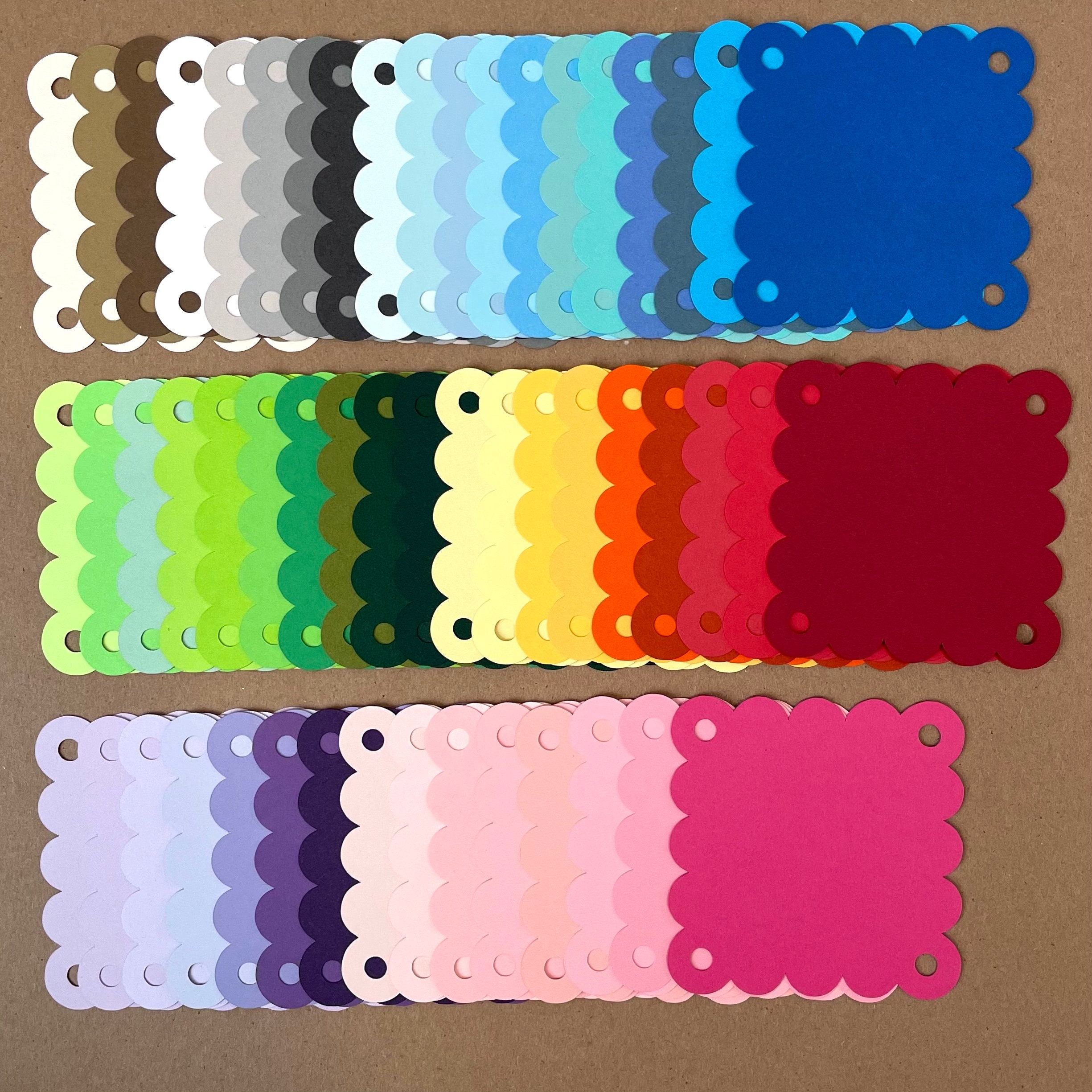 50 3 Scalloped Square Die Cut Fancy Edge Assorted Colors - Etsy