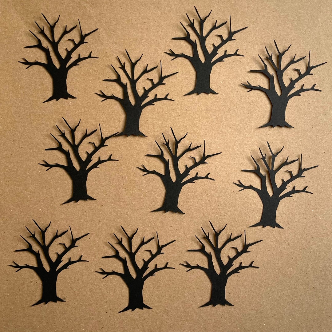 Halloween Tree Die Cuts - 3" X 2.82" - Black - Spooky - Scary - October ...