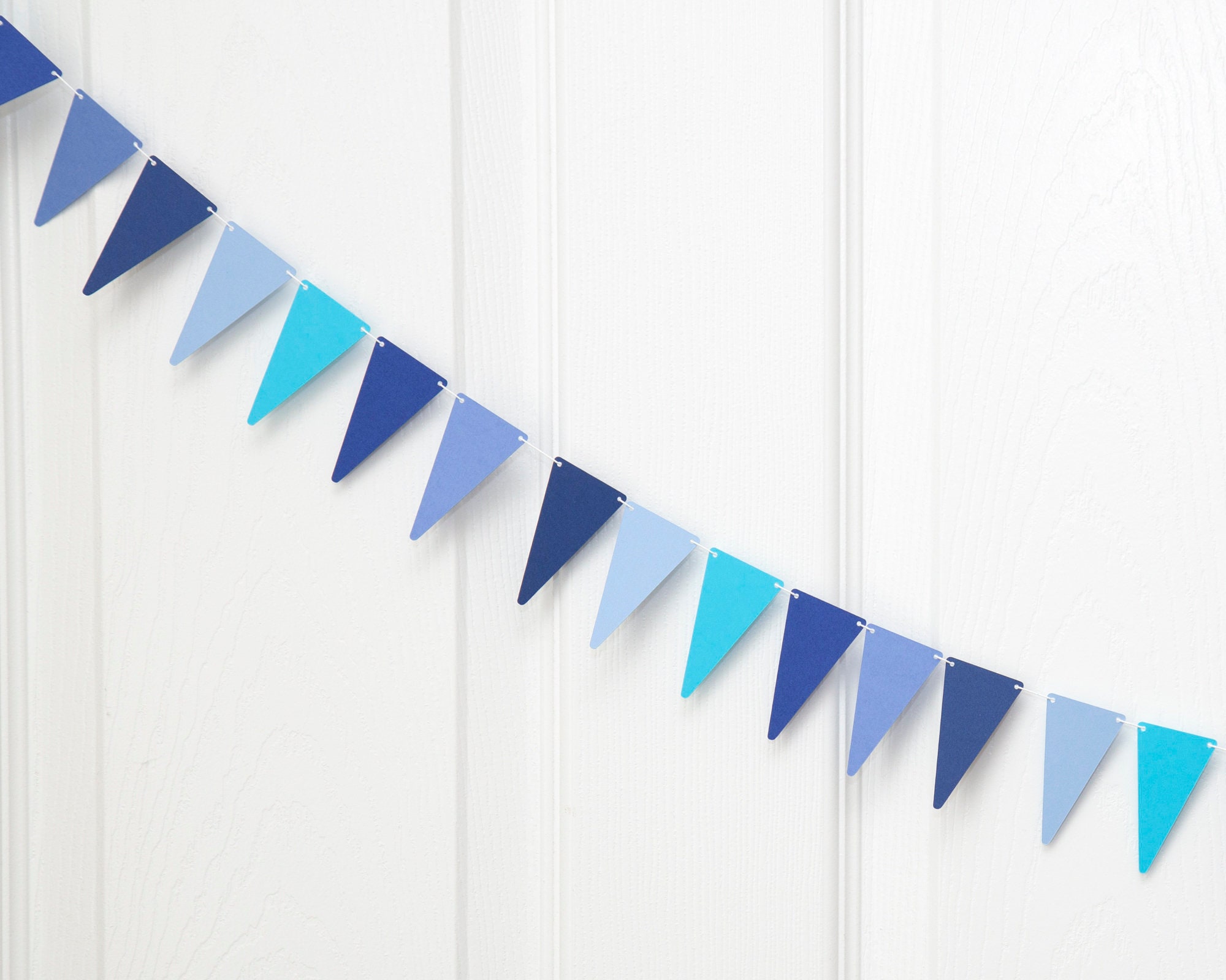 Mini Triangle Banner Shades of Blue Shape Garland Color | Etsy