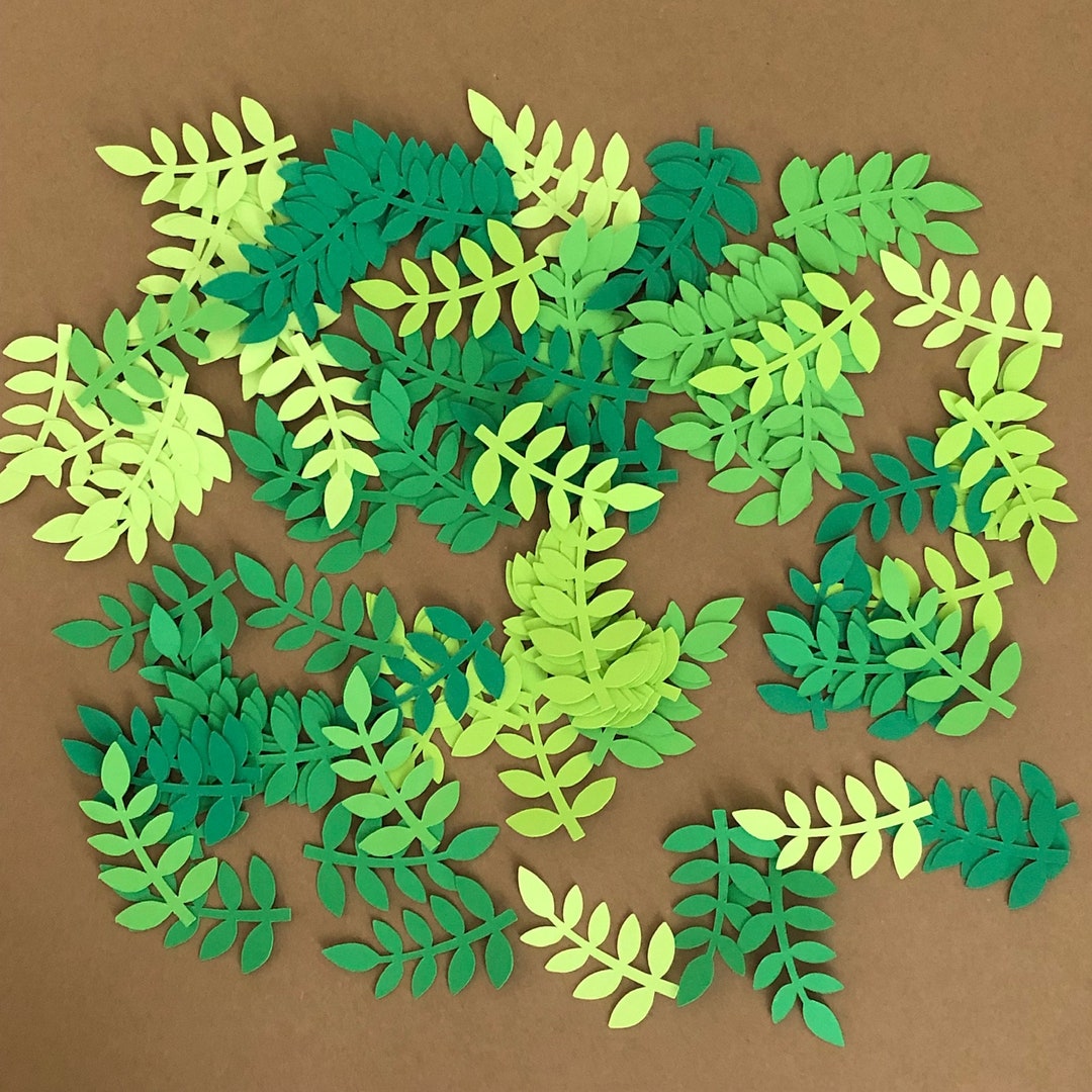 100 Green Leaf Die Cuts for Paper Crafts Cards Scrapbook Party Set 116 ...