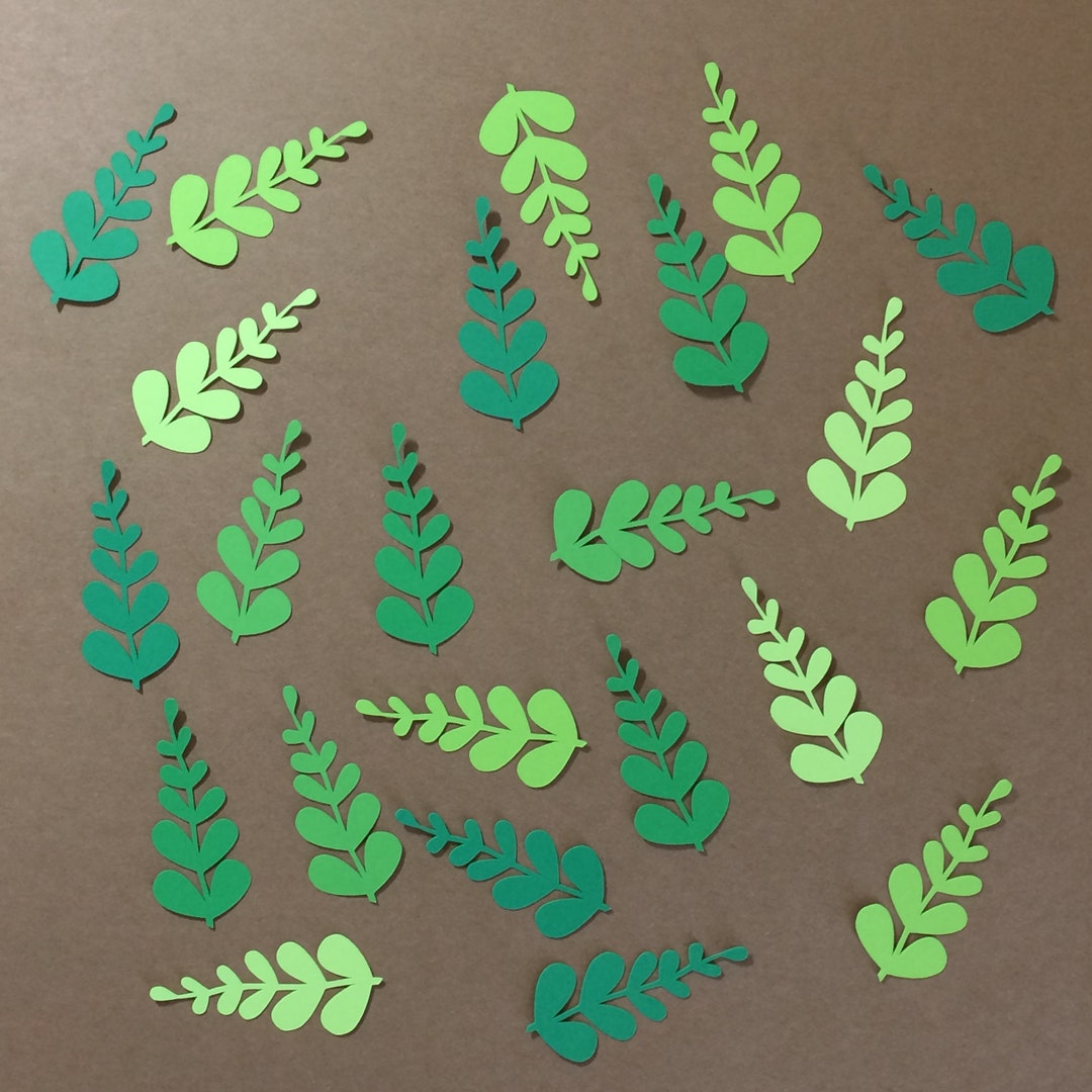50 Green Leaf Die Cuts for Paper Crafts Cards Scrapbook Party Set 213 ...