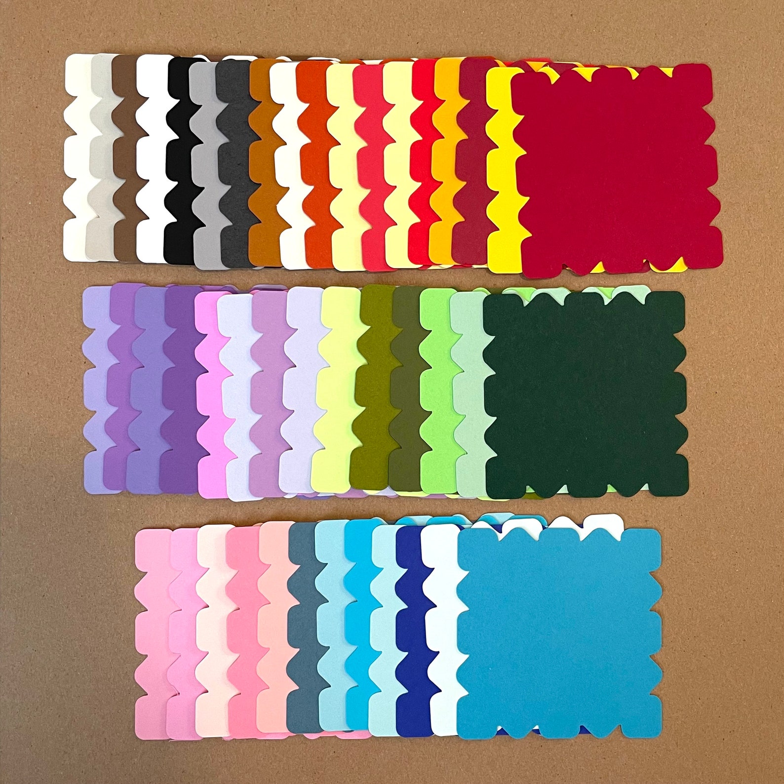 40 3 Decorative Square Die Cut Fancy Edge Assorted - Etsy