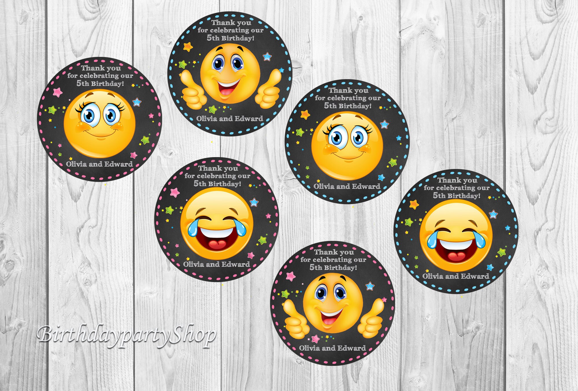 Emoji Favor Tag Favor Tag Emoji Thank You Tags | Etsy