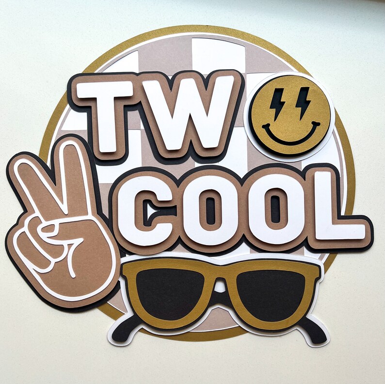 Two Cool - SVG Files - Party Decor - 2 Cool - Two Cake Topper - Svg ...