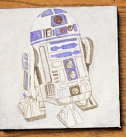 Star Wars Paintings R2d2 C3po Darth Vader Chewy Star - Etsy