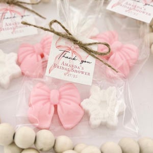 Winter Pink Bow Soap Favors - Snowflake Baby Shower Girl | Bulk Thank ...